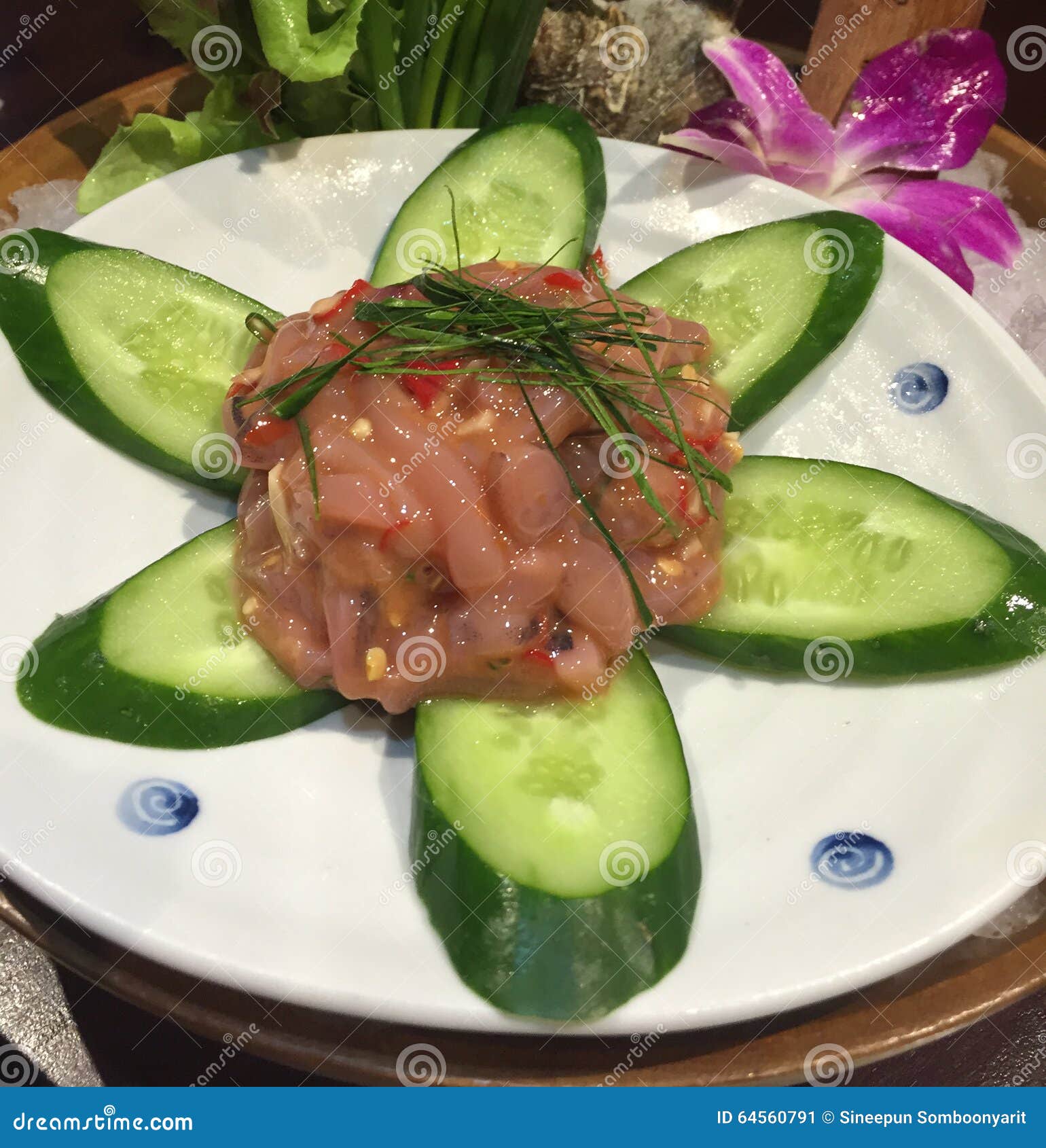 Raw Spicy Squid Japanese Style Stock Image - Image of asian, wasabi ...