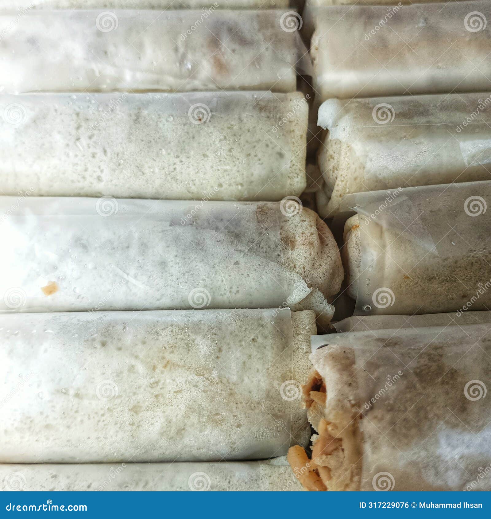 Raw Spring Rolls Placed in Plastic Boxes by Food Vendors Stock Photo ...