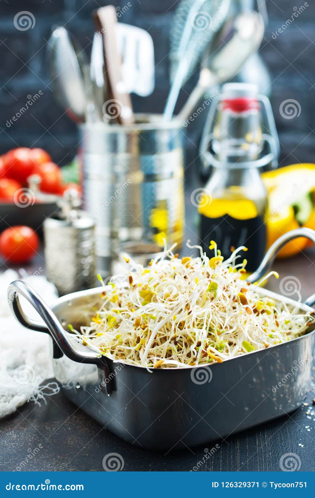 Raw sprouts stock image. Image of dieting, lucerne, eating - 126329371