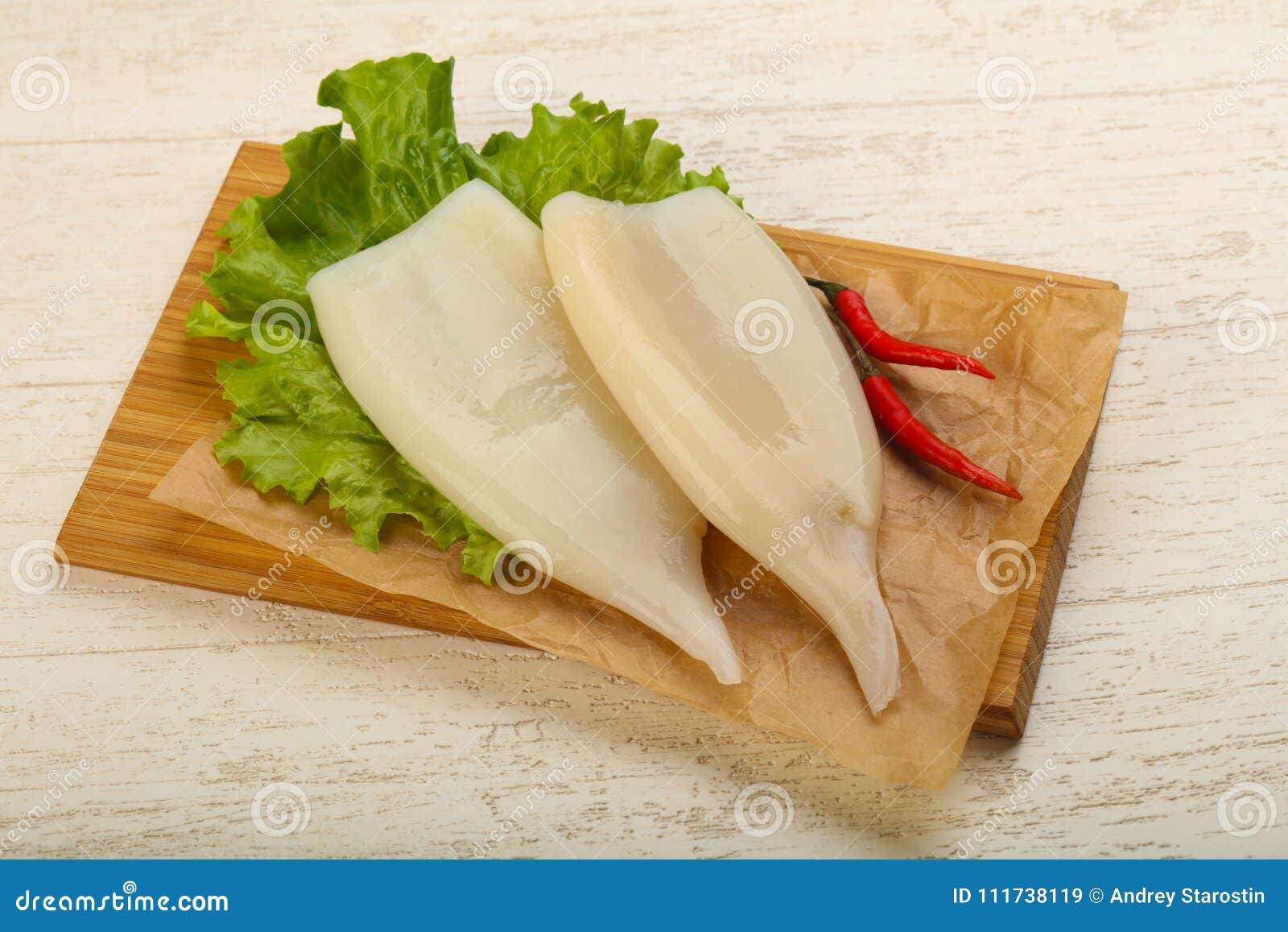 Raw squid fillet stock image. Image of cuttlefish, fish - 111738119