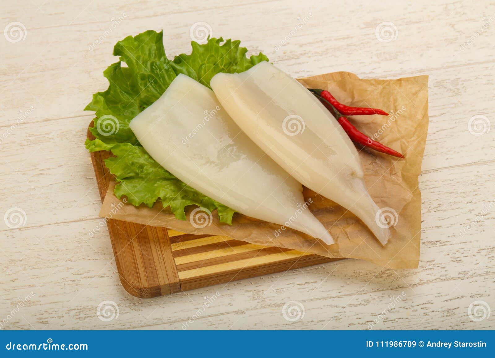 Raw squid fillet stock image. Image of restaurant, fillet - 111986709