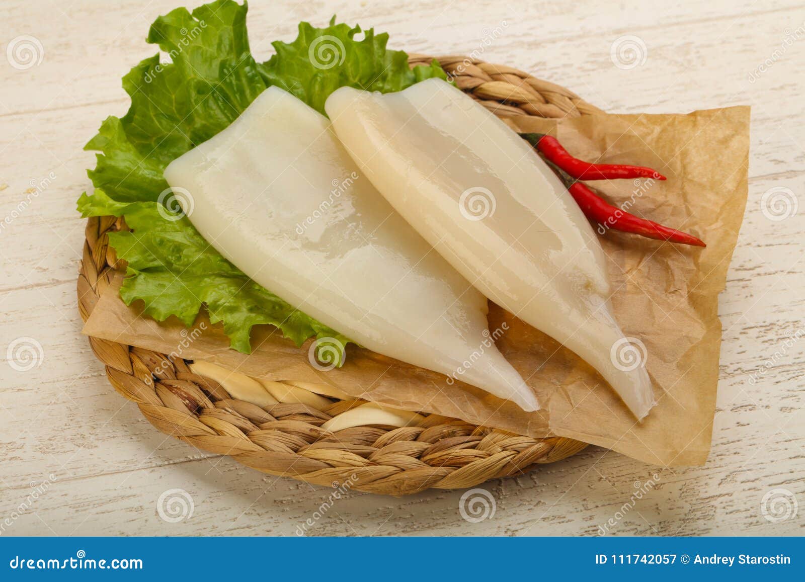 Raw squid fillet stock image. Image of nature, squid - 111742057