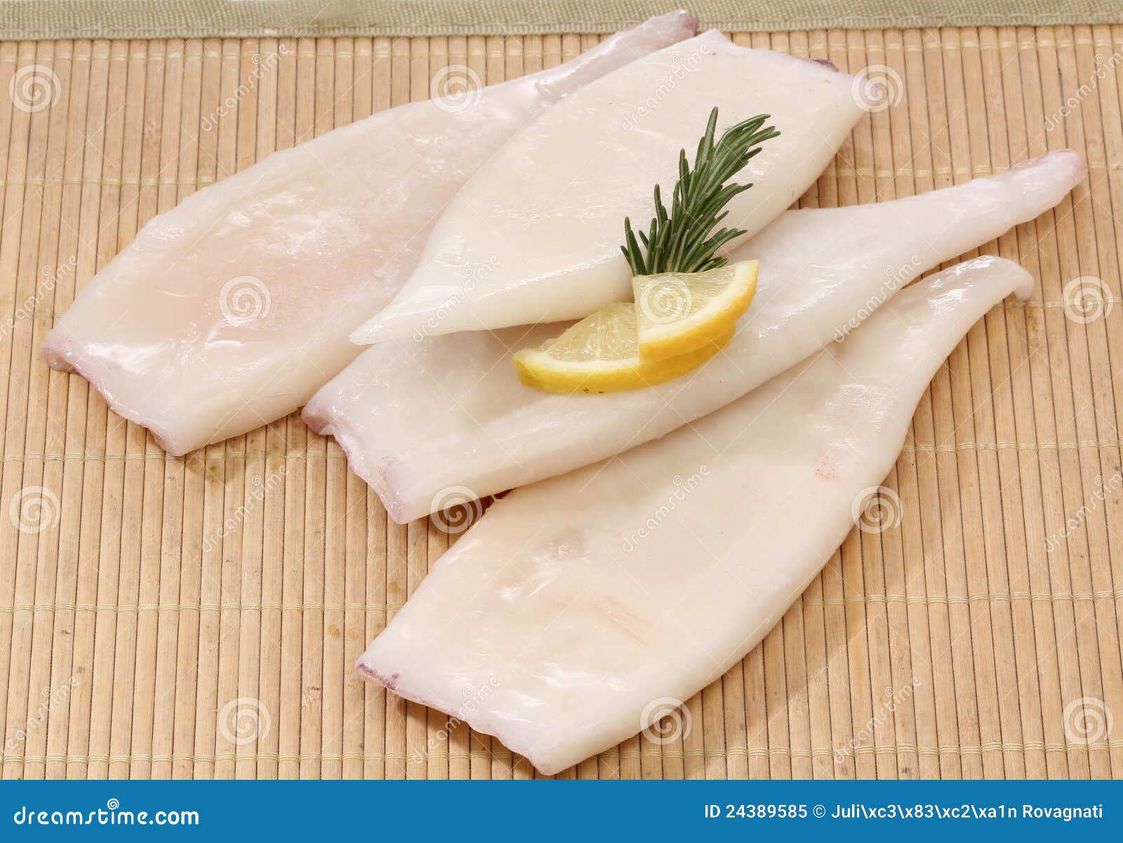 Raw squid tubes stock image. Image of meal, calamari - 24389585