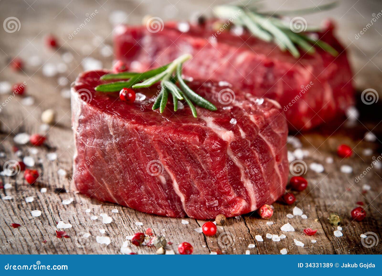 Raw steak stock image. Image of herbs, salt, barbecue - 34331389