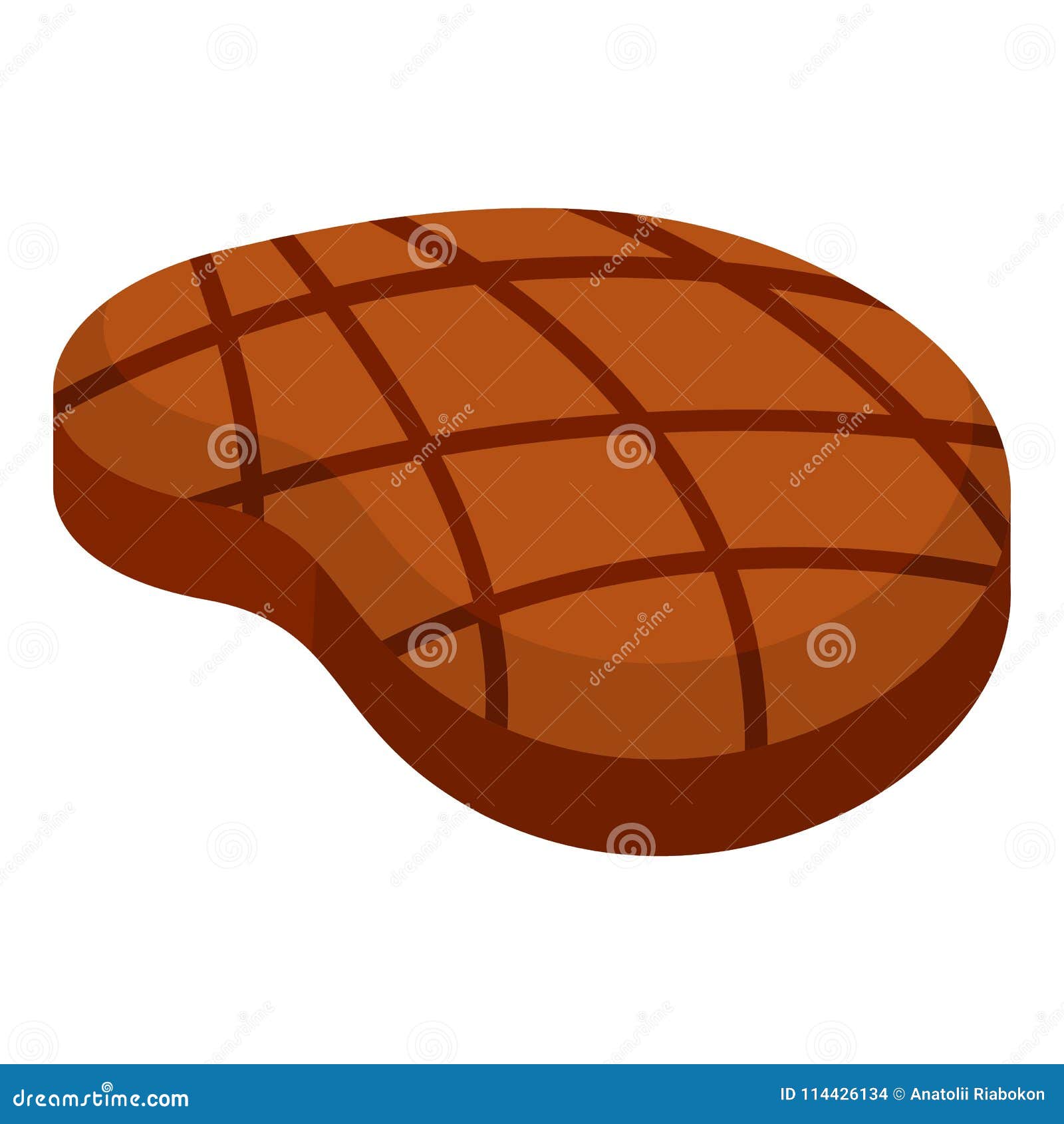 Raw steak icon, flat style stock vector. Illustration of cooking ...