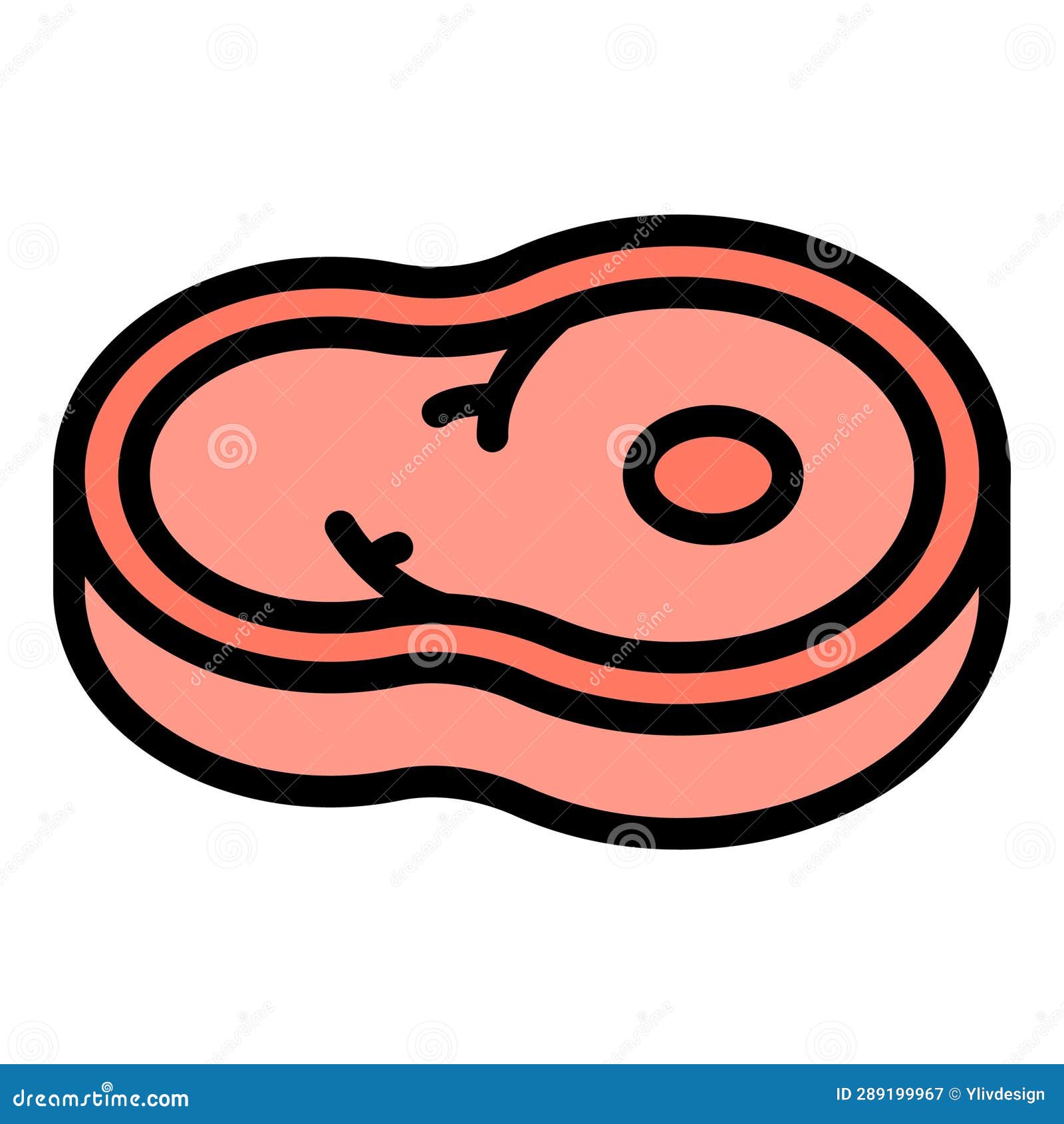 Raw steak icon vector flat stock vector. Illustration of food - 289199967