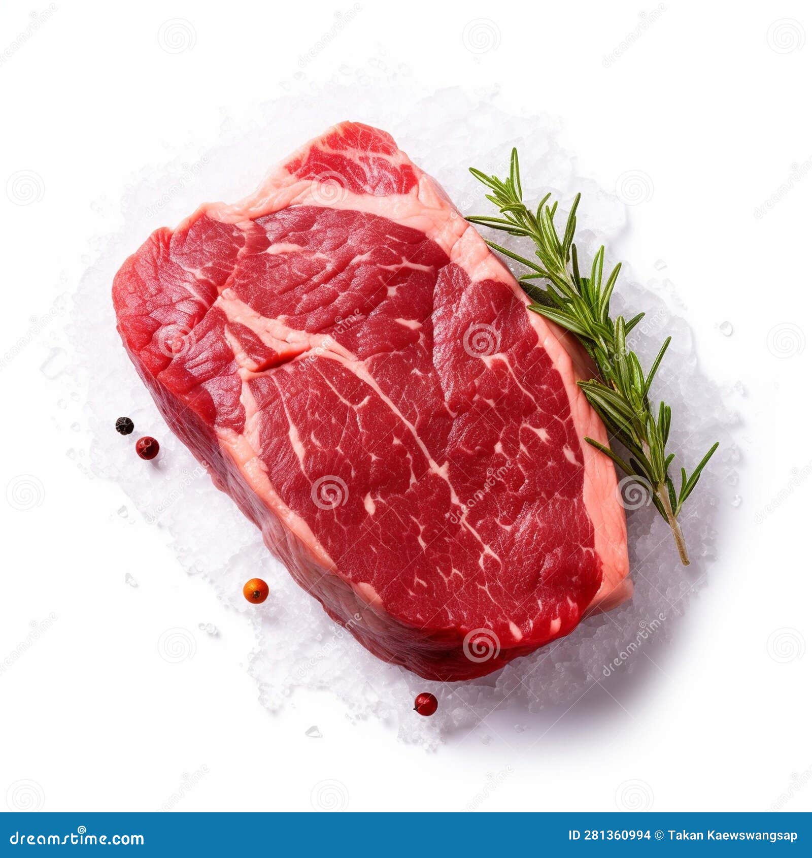 Raw Steak with White Background Isolate - Generative Ai Illustration ...