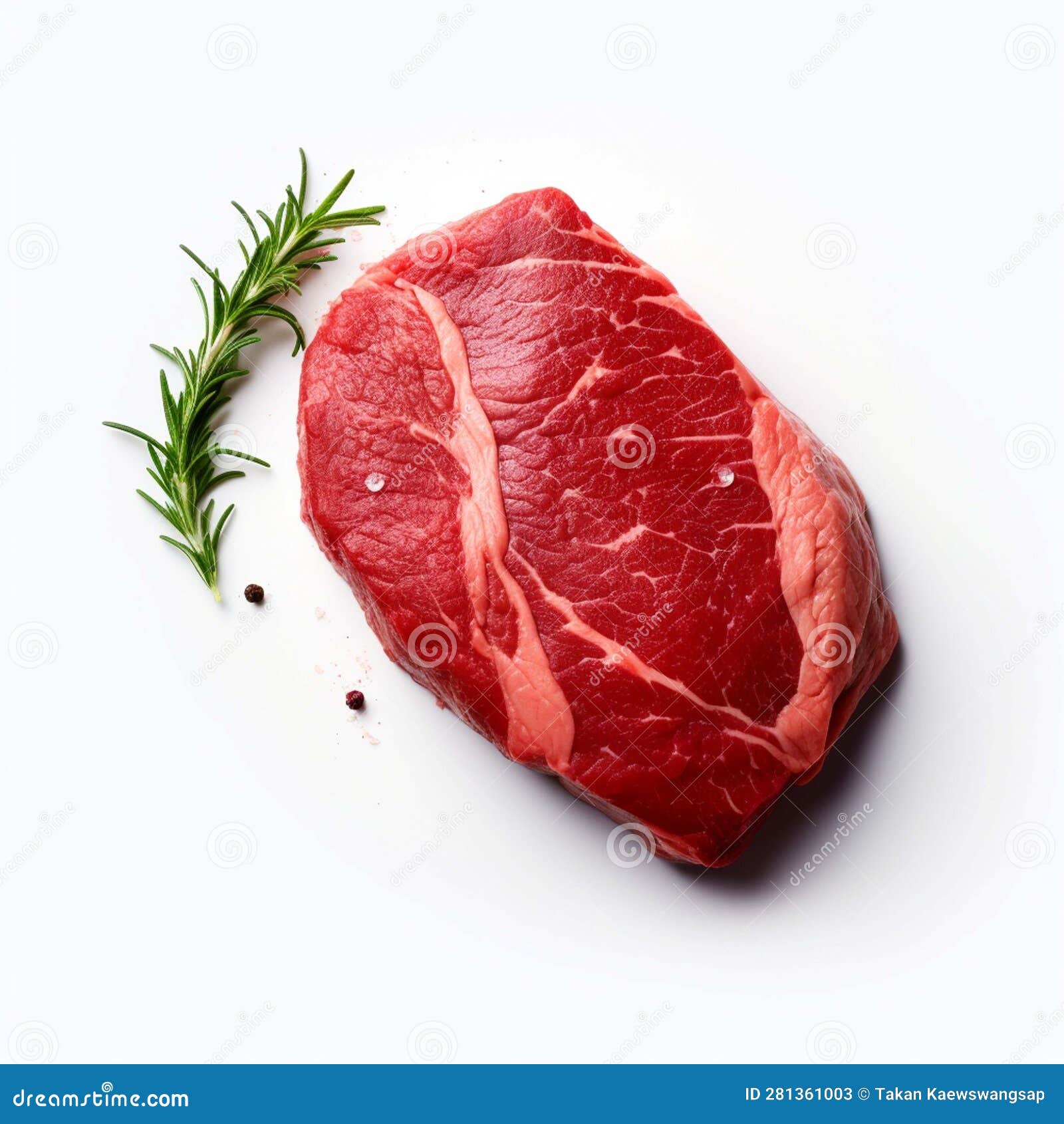 Raw Steak with White Background Isolate - Generative Ai Illustration ...