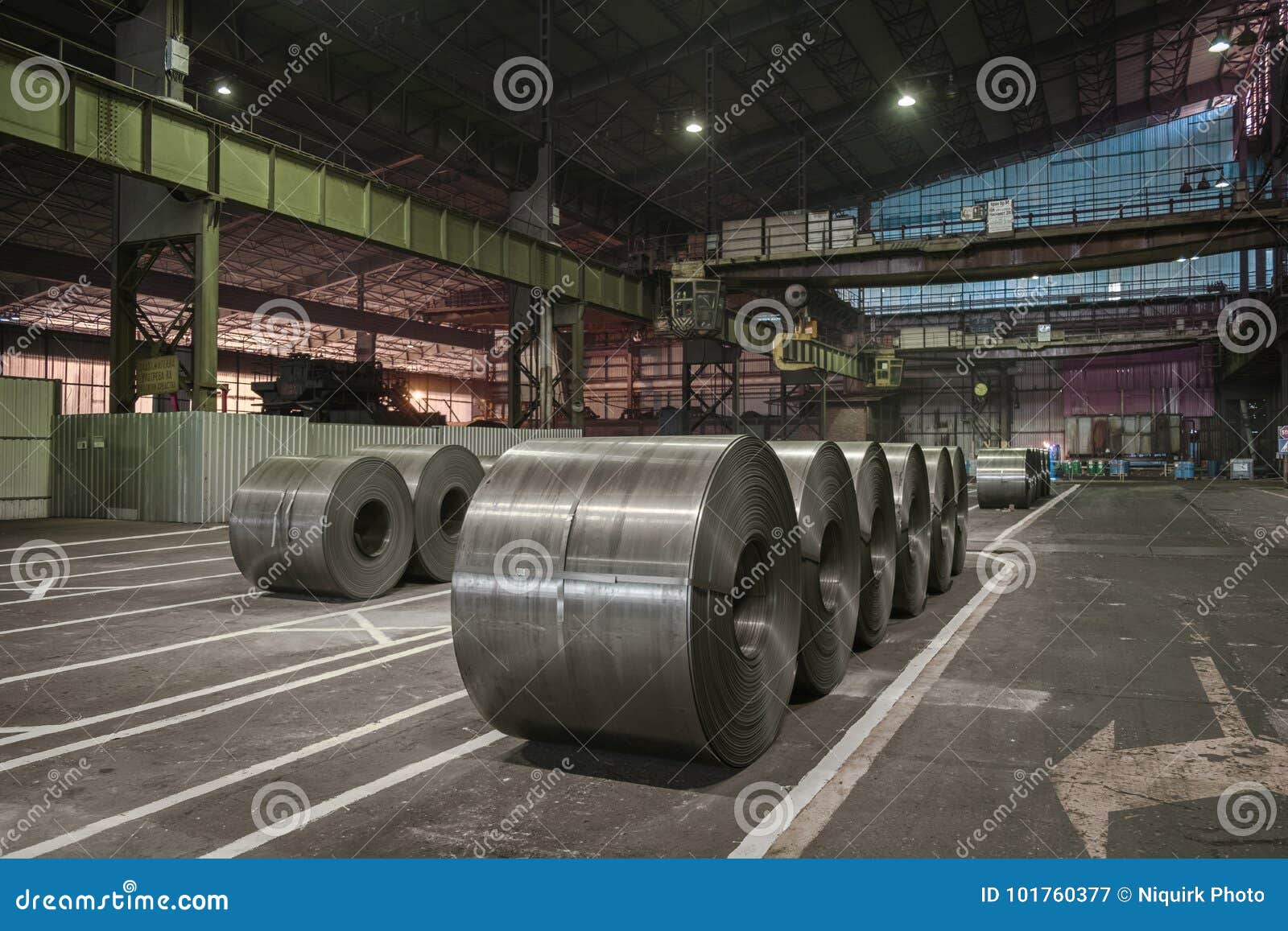 Heavy Steel Coils on the Steel Mill Floor Stock Image - Image of ...