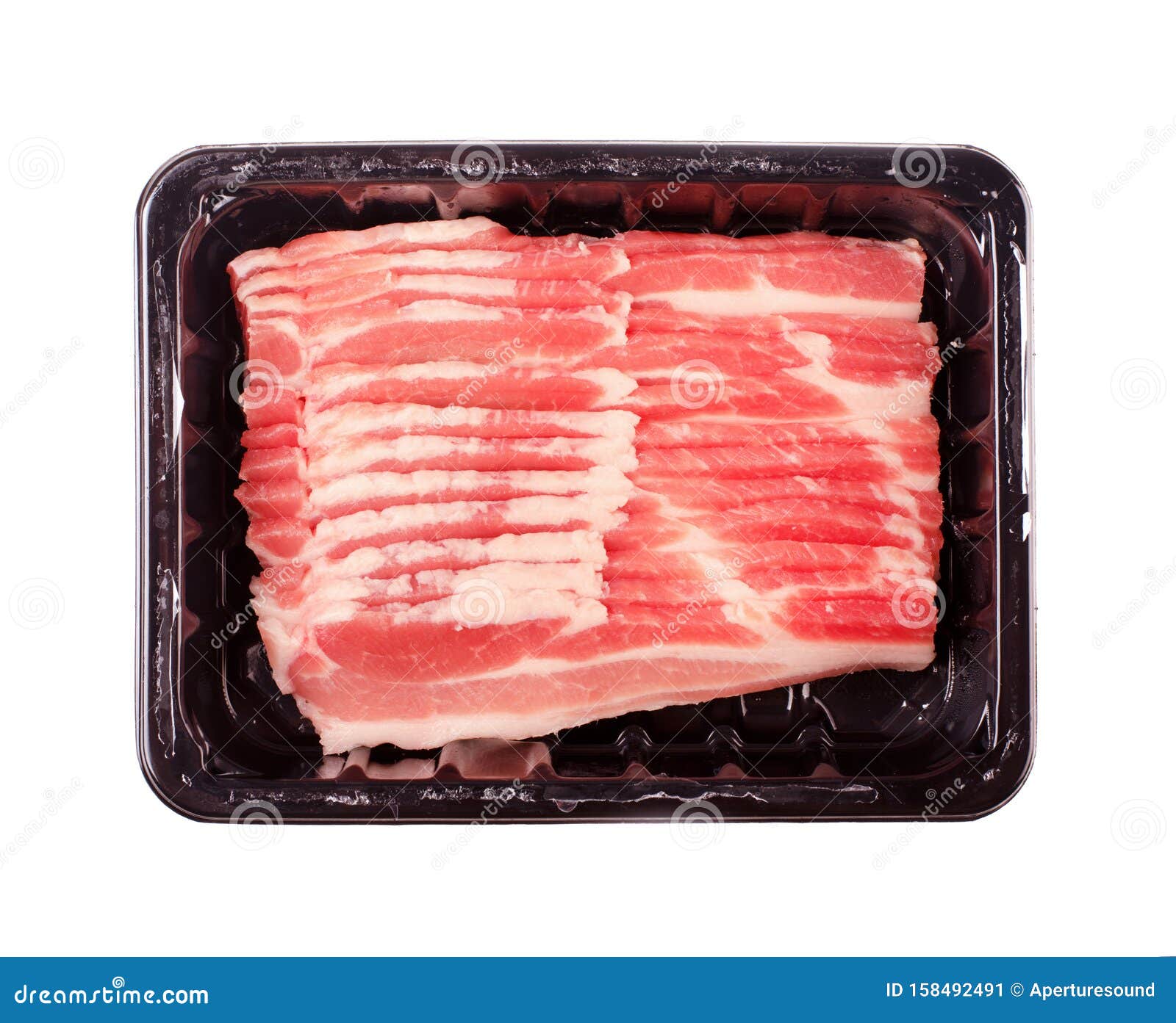 Raw Pieces of Raw Bacon in Package Stock Image - Image of breakfast ...