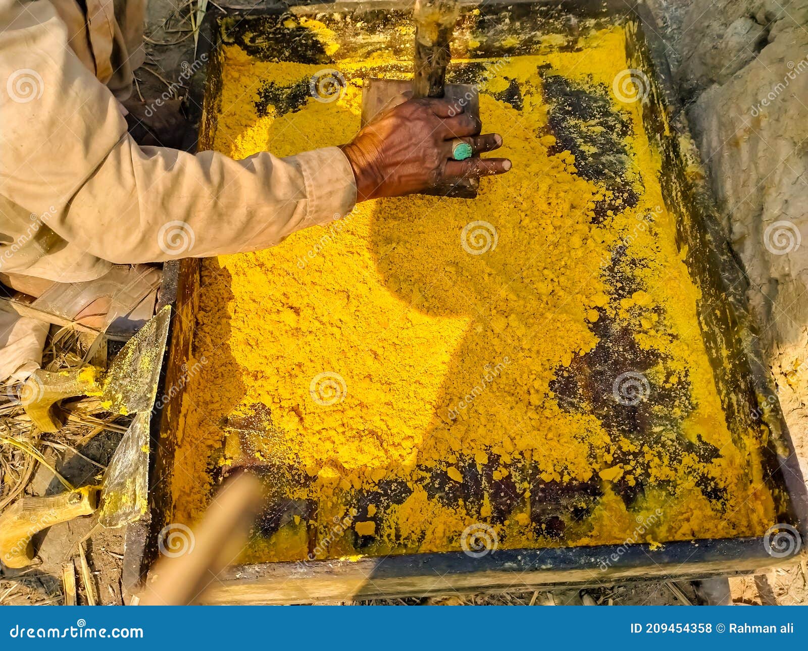 A Raw Sugar Making Process in Village. Stock Photo - Image of making ...