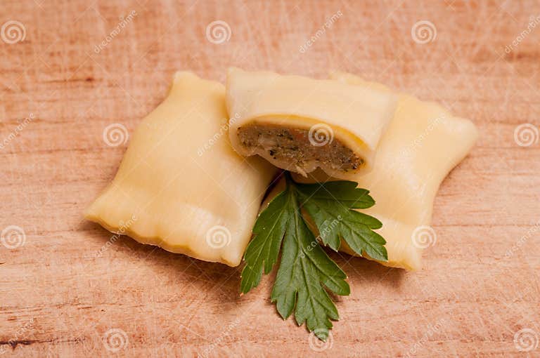 Raw swabian pockets stock image. Image of mealless, wood - 26134225