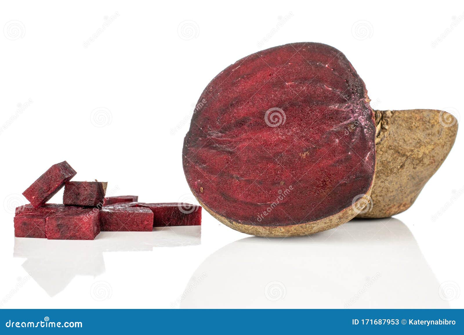 Raw Sweet Beetroot Isolated on White Stock Image - Image of cube ...