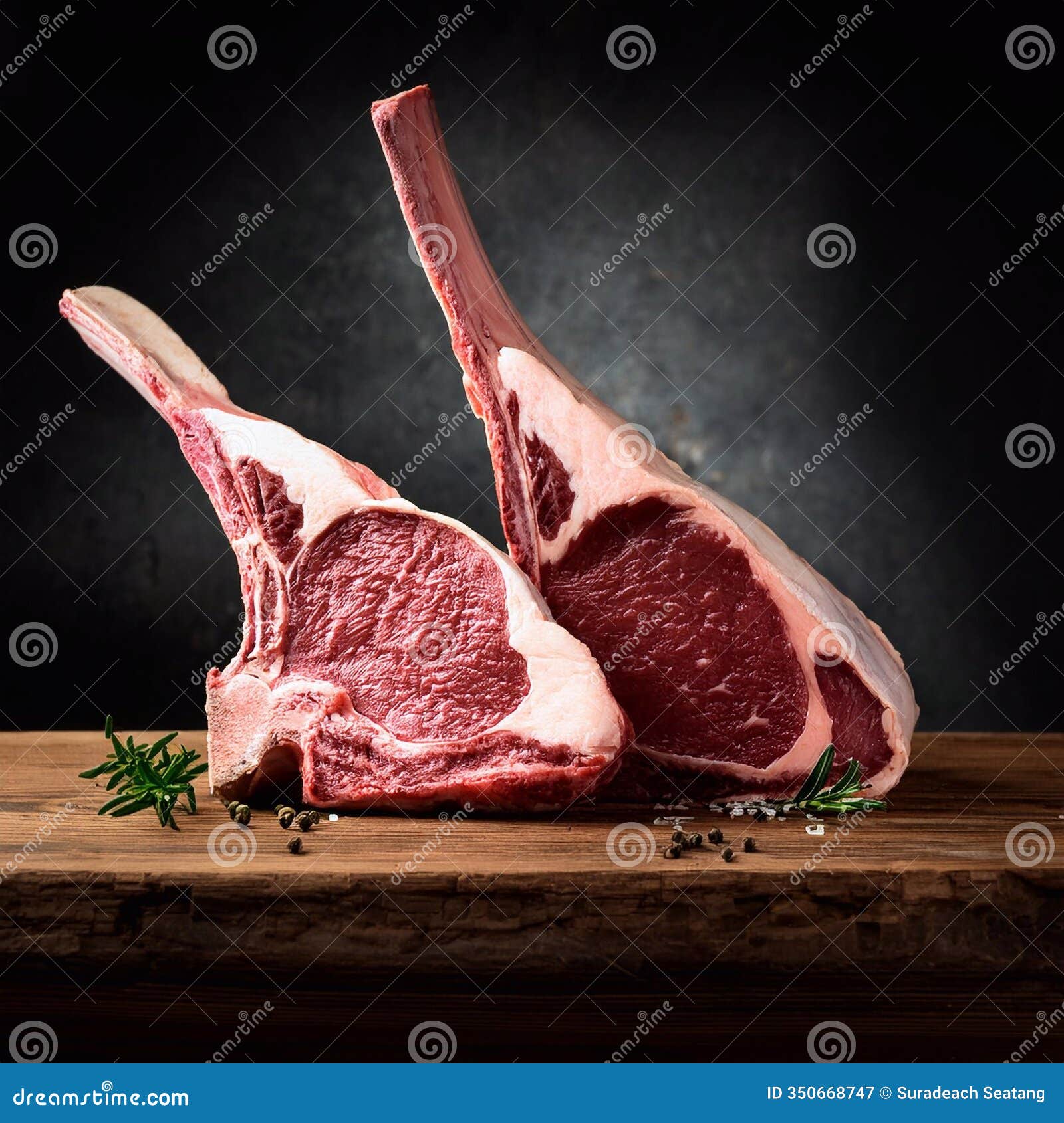 T-bone Beef Steak. Cartoon Raw Meat Fillet With Bone, Flat Porterhouse ...