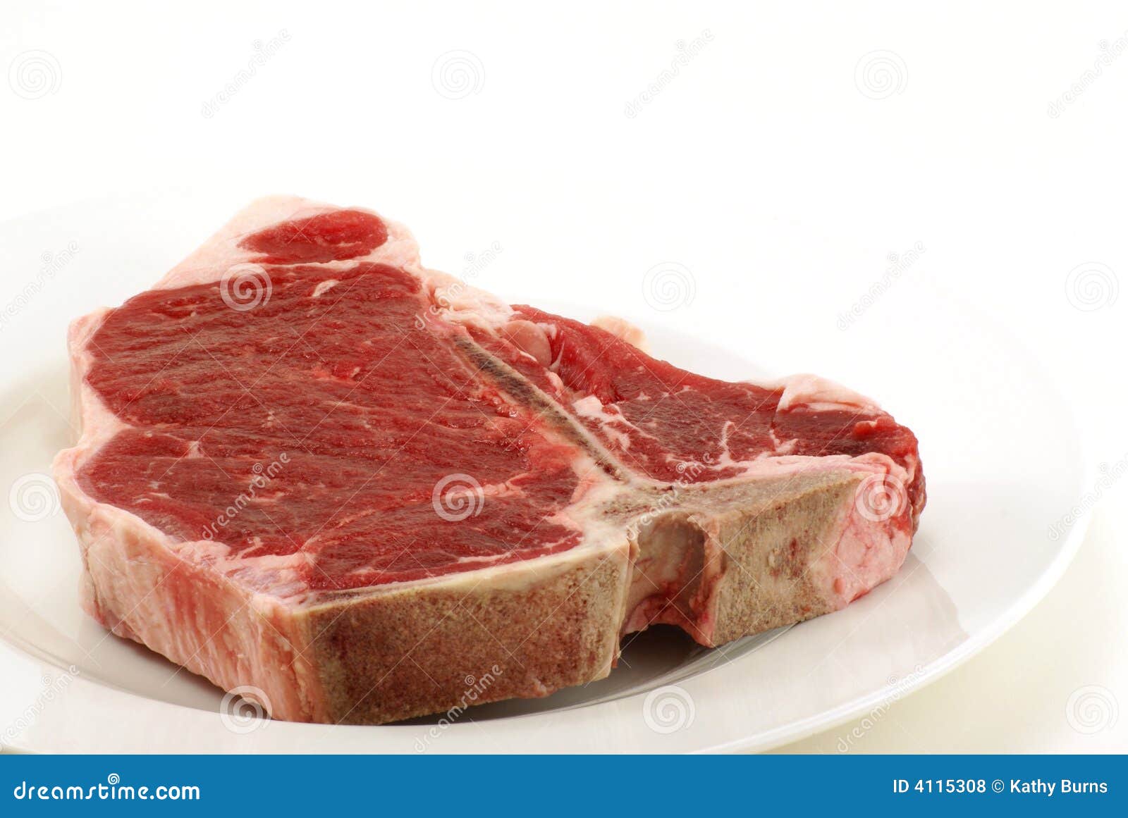 Raw T-Bone Steak stock photo. Image of flavor, juicy, plate - 4115308