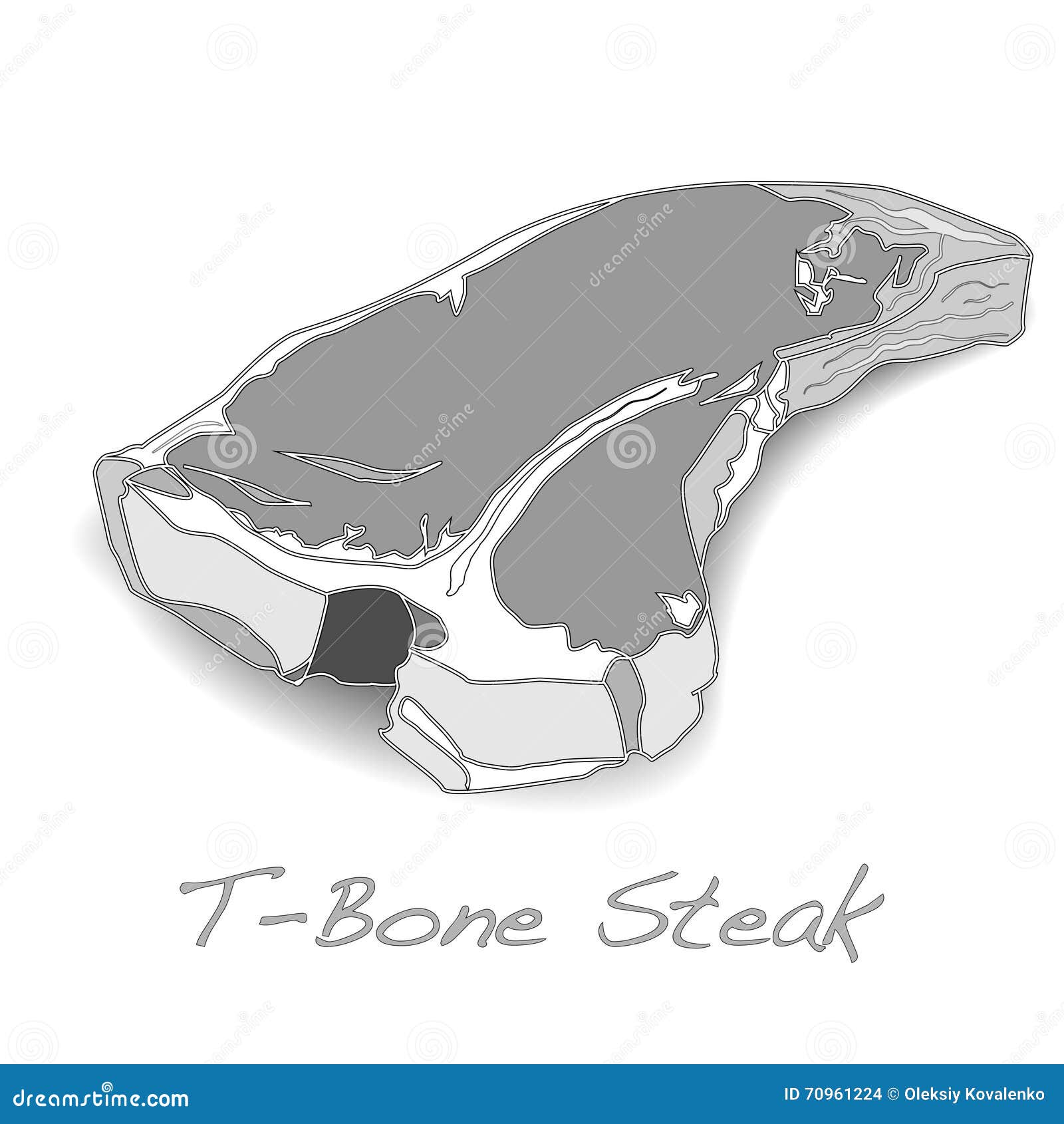 Raw T-bone Vector on White Background Stock Vector - Illustration of ...
