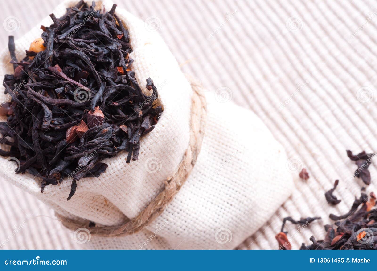 Raw tea in small sack stock image. Image of crop, breakfast - 13061495