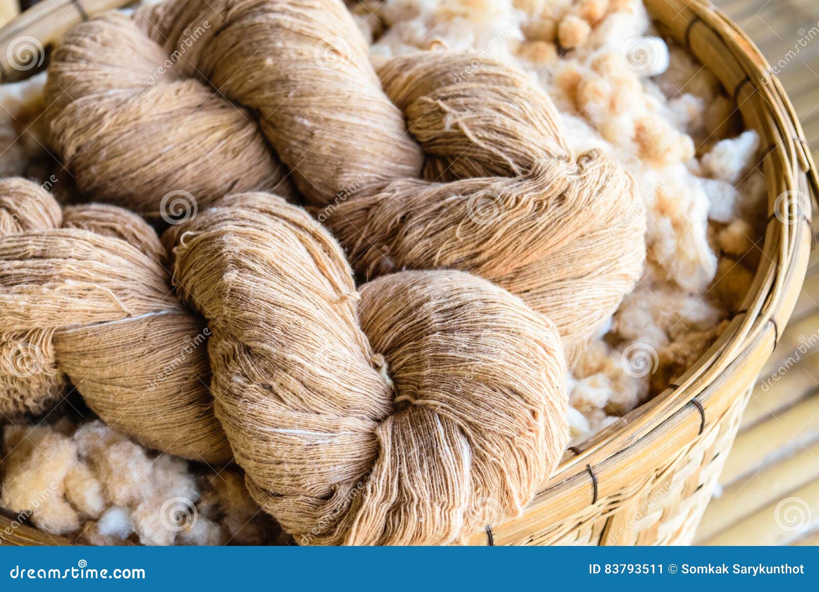 Raw thai cotton stock image. Image of pattern, silkworm - 83793511