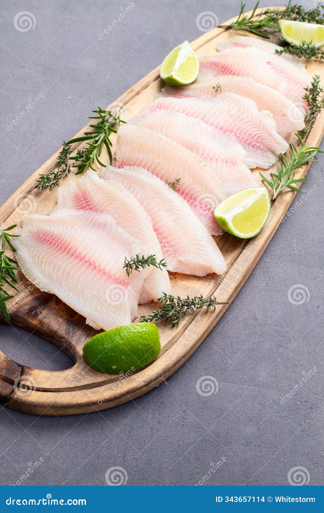 Raw Tilapia Fillet Photography . Top View Stock Photo - Image of ...
