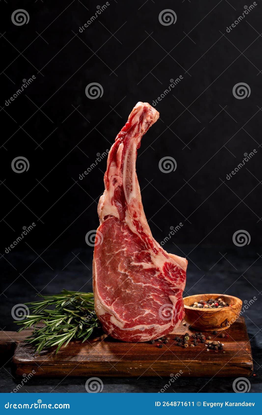 Raw Tomahawk Beef Steak and Spices Stock Image - Image of lunch, prime ...