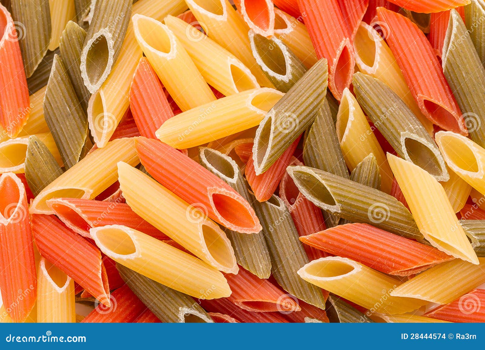 Raw Tri Colored Penne Pasta Stock Photo - Image of pasta, italian: 28444574