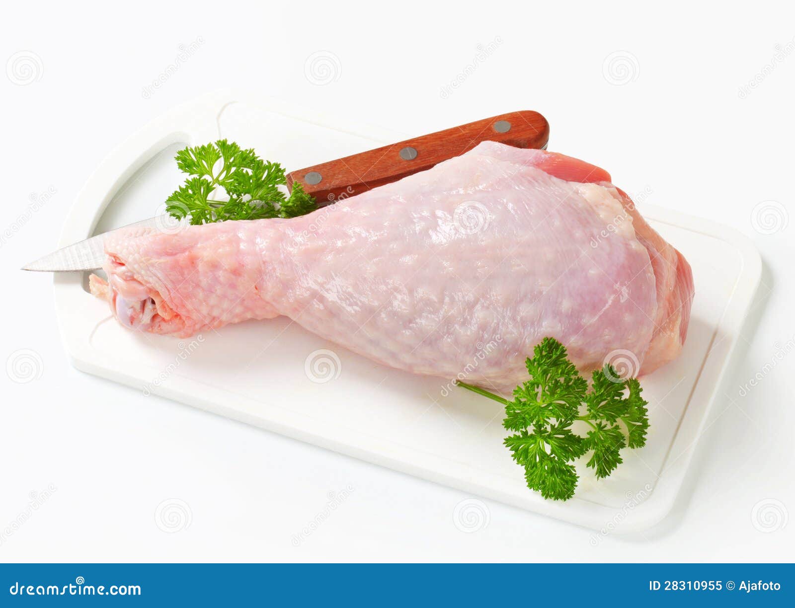 Raw turkey leg stock image. Image of preparation, parsley - 28310955