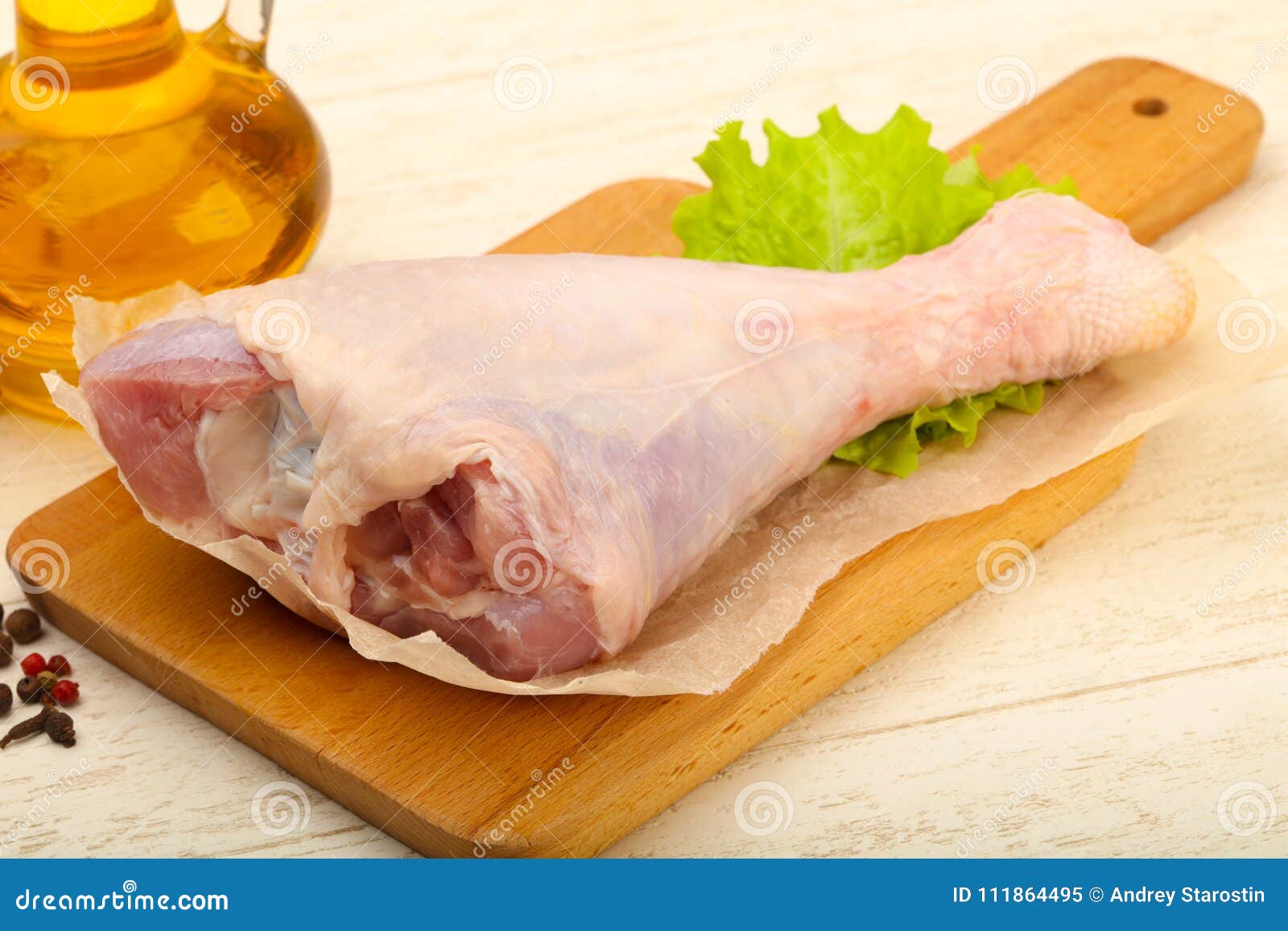 Raw turkey leg stock image. Image of chopping, ingredient - 111864495