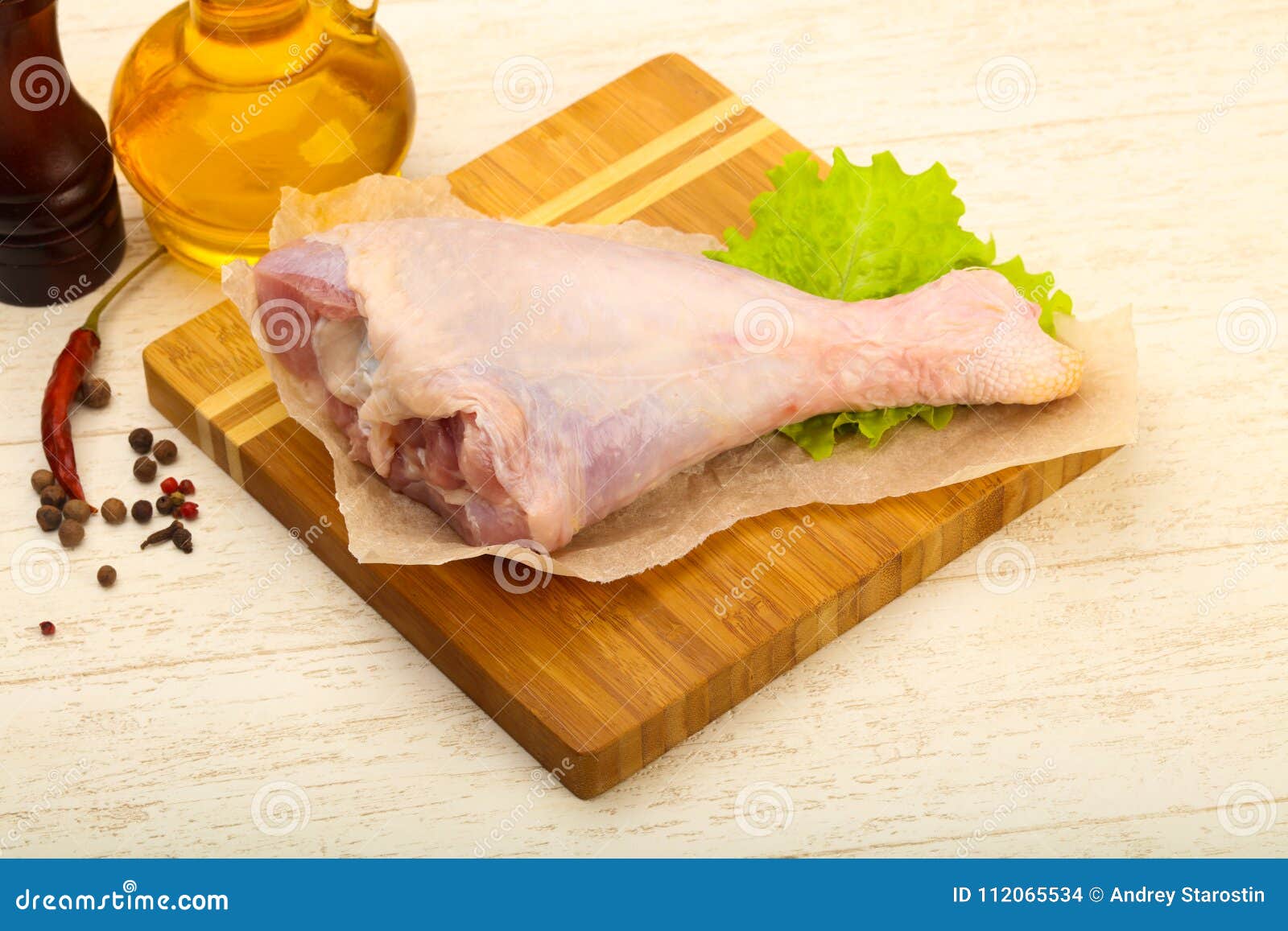 Raw turkey leg stock photo. Image of full, cooking, food - 112065534