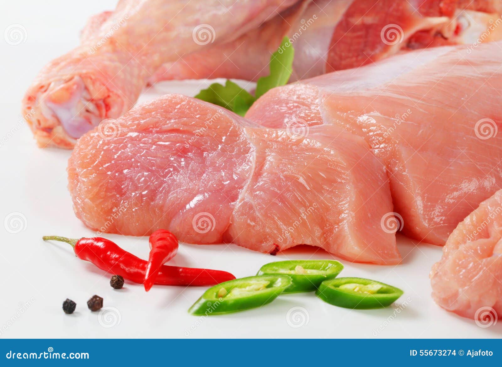 Raw turkey meat stock photo. Image of foodstuff, vegetable - 55673274