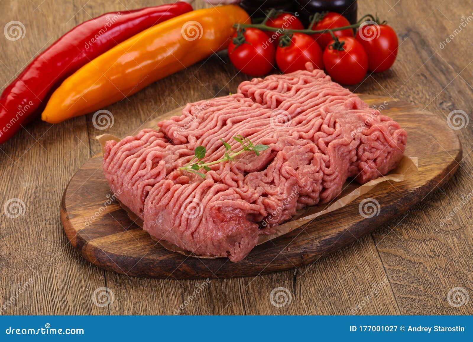 Raw turkey minced meat stock image. Image of spices - 177001027