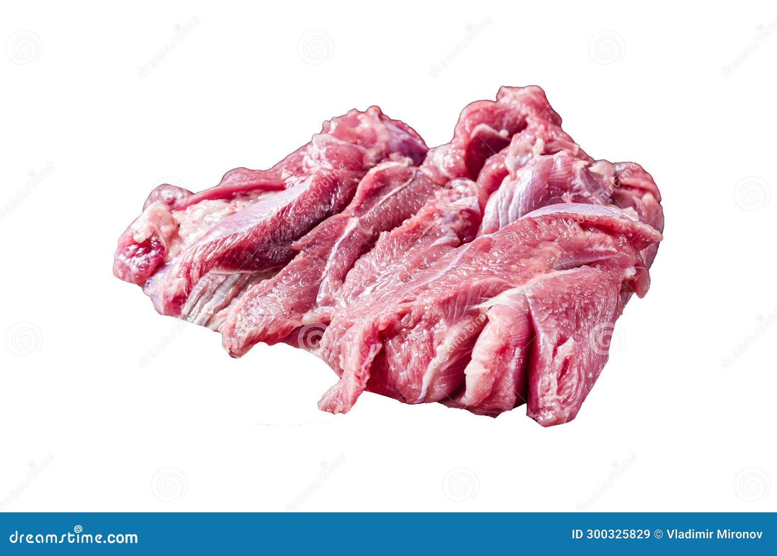 Raw Turkey Sliced Fillet Meat Ready for Cooking. Isolated, White ...