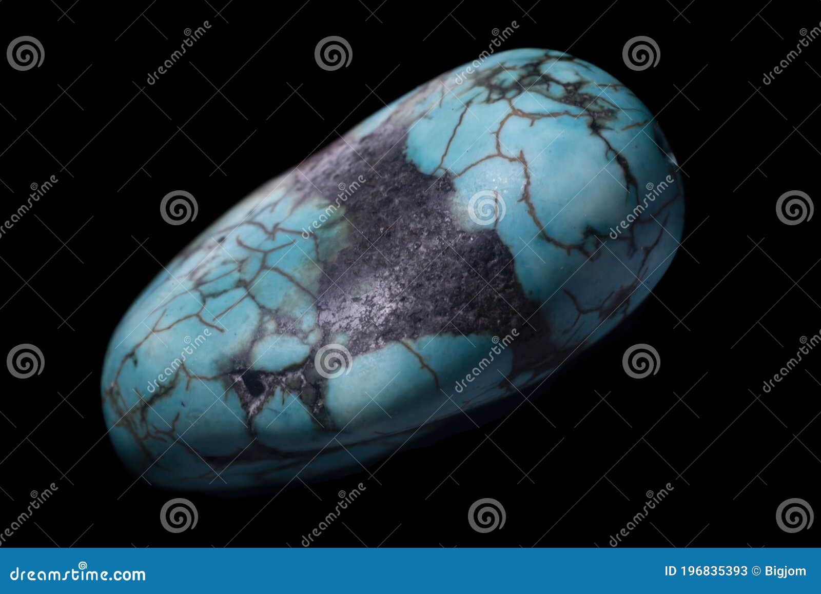 Raw Turquoise Gemstone Rock Isolated on a Black Background Stock Image ...