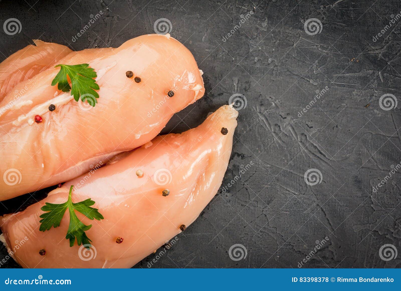 Raw Uncooked Chicken Breast Stock Photo - Image of black, ingredients ...