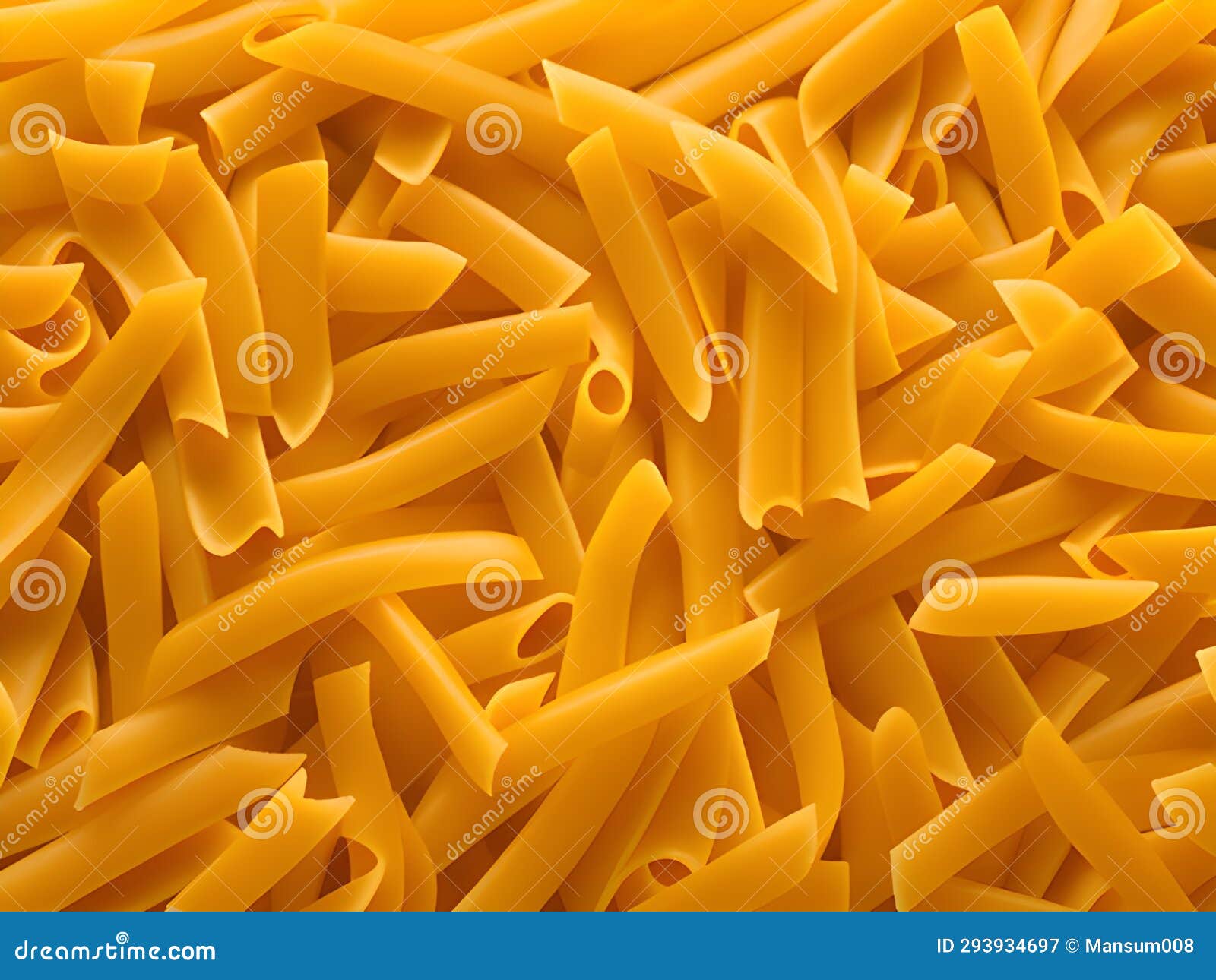 Uncooked Italian Creste Di Galli. Curved Tubular Pasta With Ruffled ...