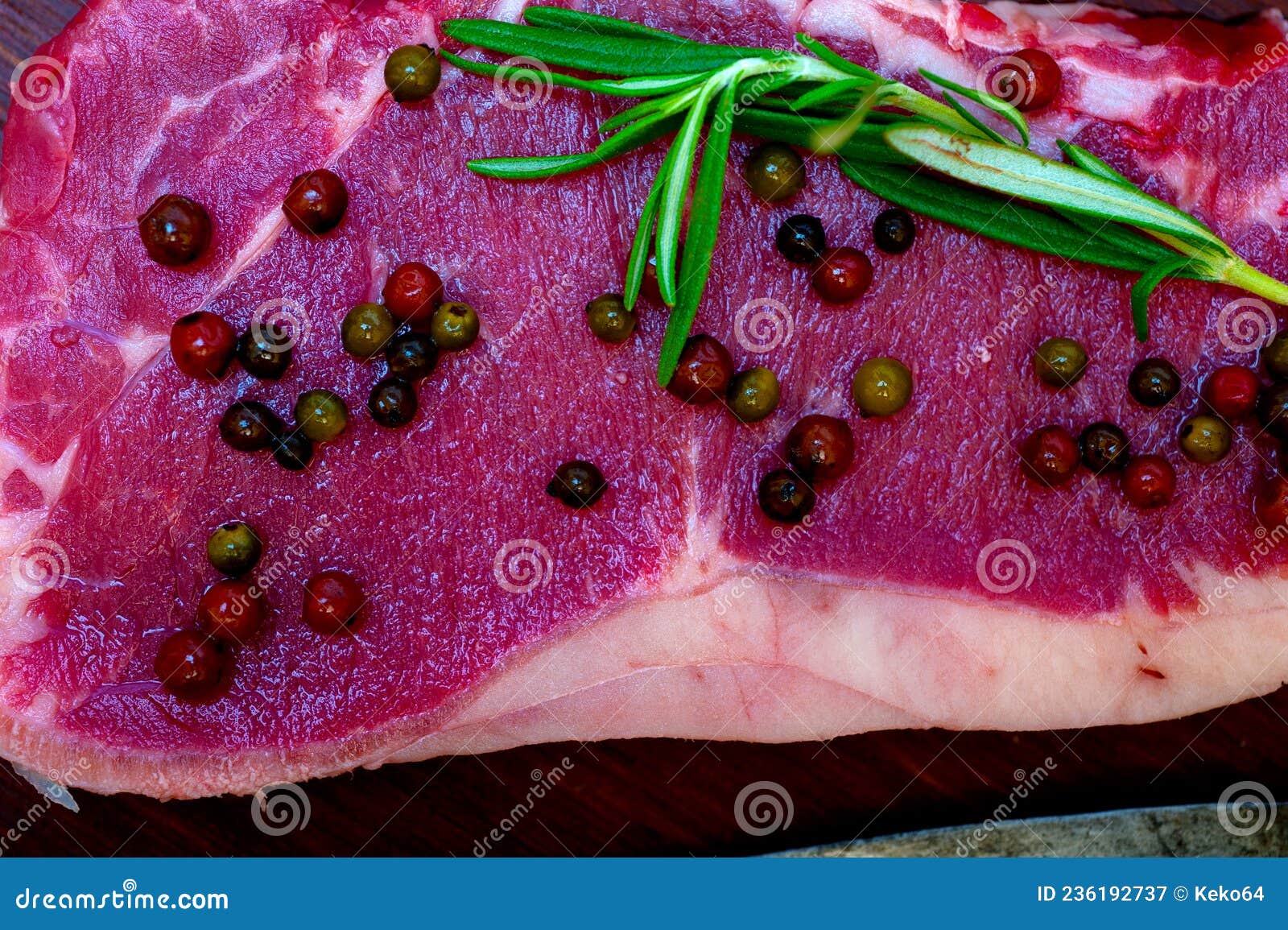 Raw Uncooked Ribeye Beef Steak Butcher Stock Image - Image of uncooked ...