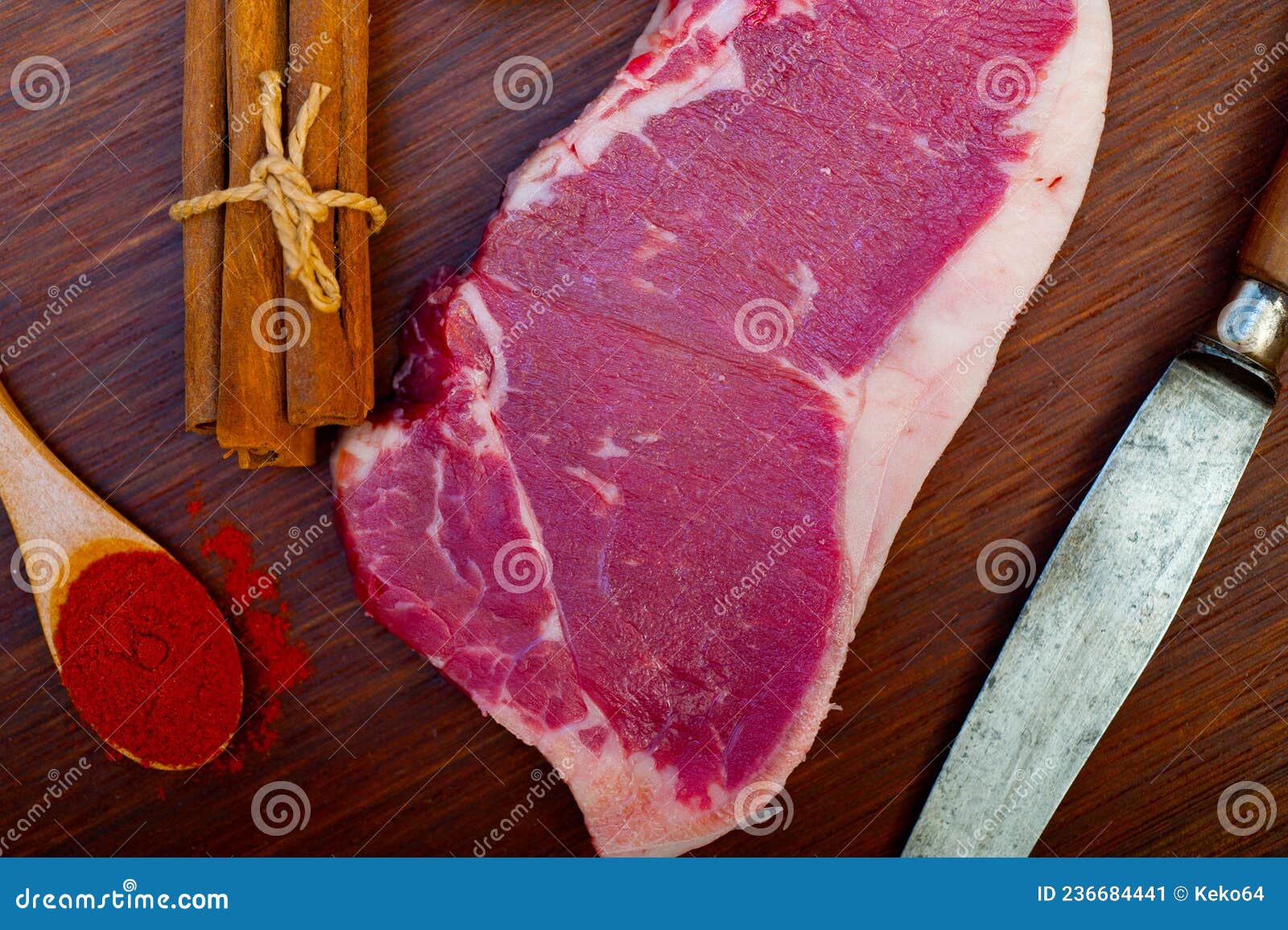 Raw Uncooked Ribeye Beef Steak Butcher Selection Dry Aged Stock Image ...