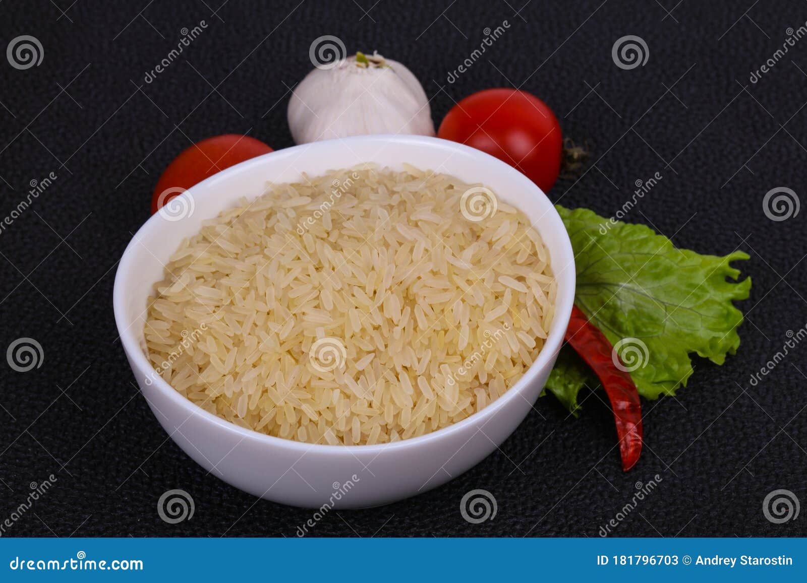 Raw Uncooked Rice in the Bowl Stock Image - Image of isolated, healthy ...