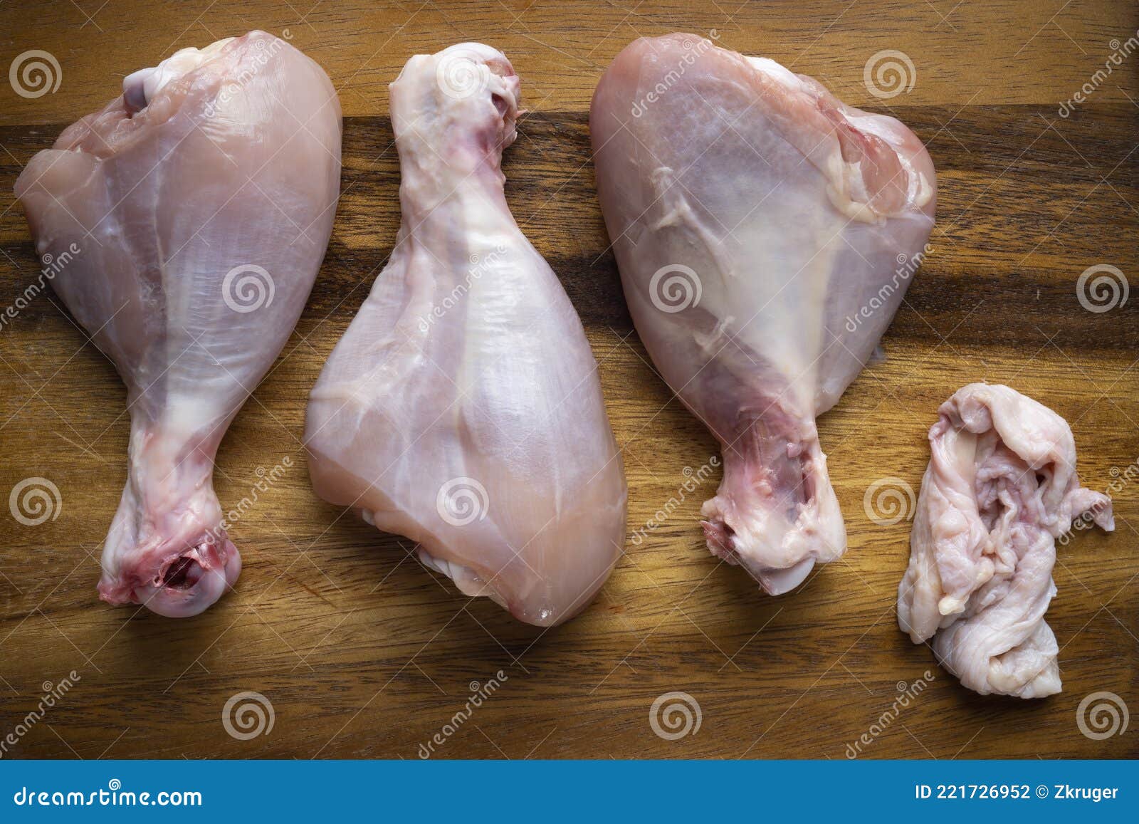 Raw Uncooked Skinless Chicken Leg Stock Photo - Image of chicken ...