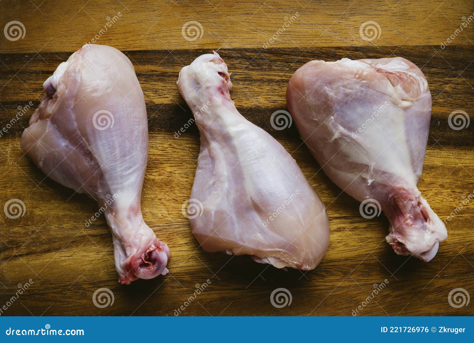 Raw Uncooked Skinless Chicken Leg Stock Photo - Image of white, food ...