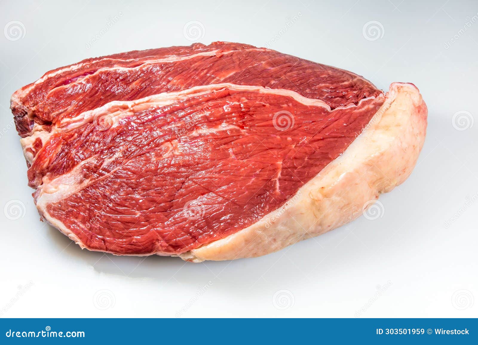 Raw, Uncooked Steak Displayed on a White Kitchen Countertop Stock Image ...