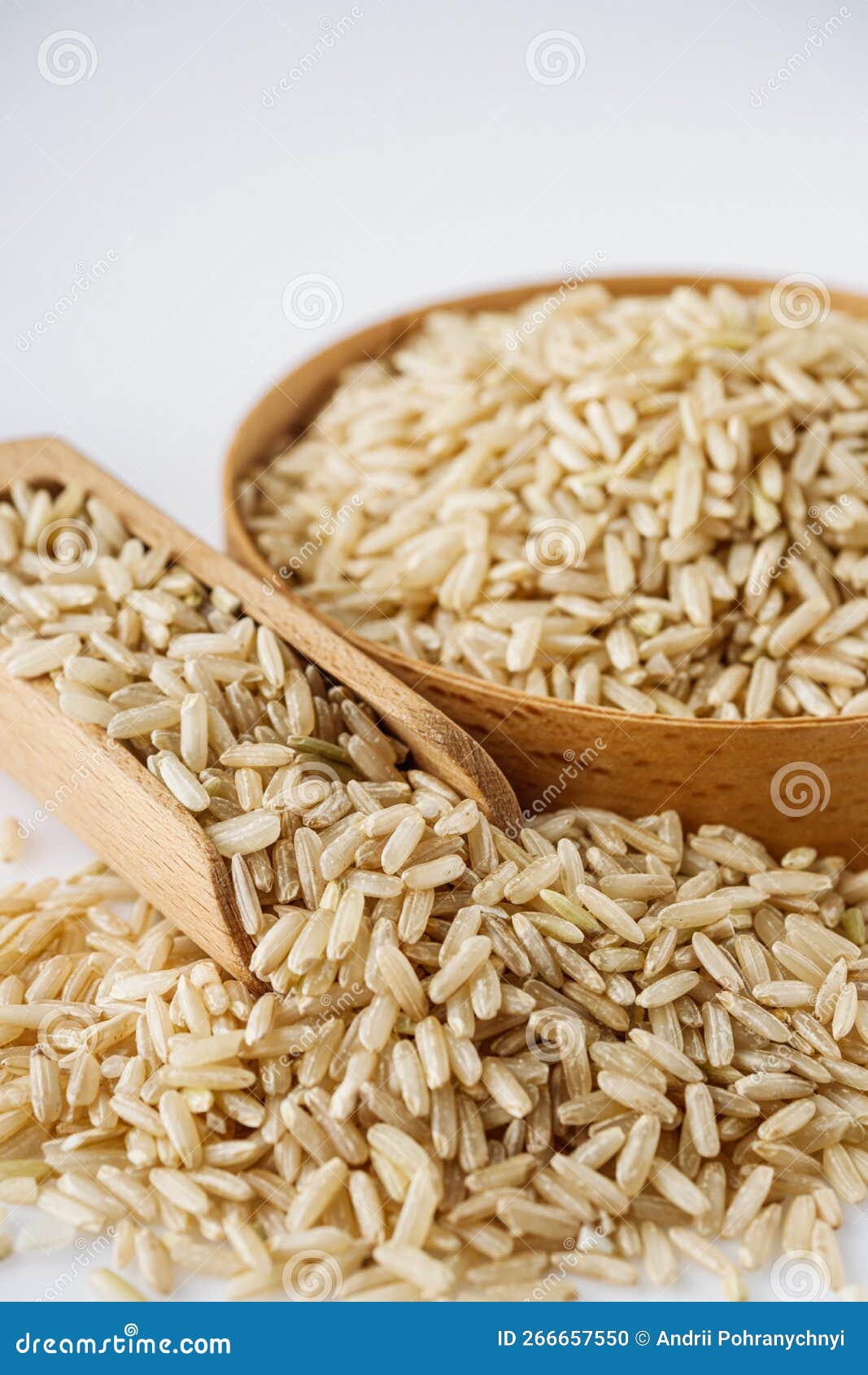 Raw Unpolished Rice on a White Acrylic Background Stock Photo - Image ...