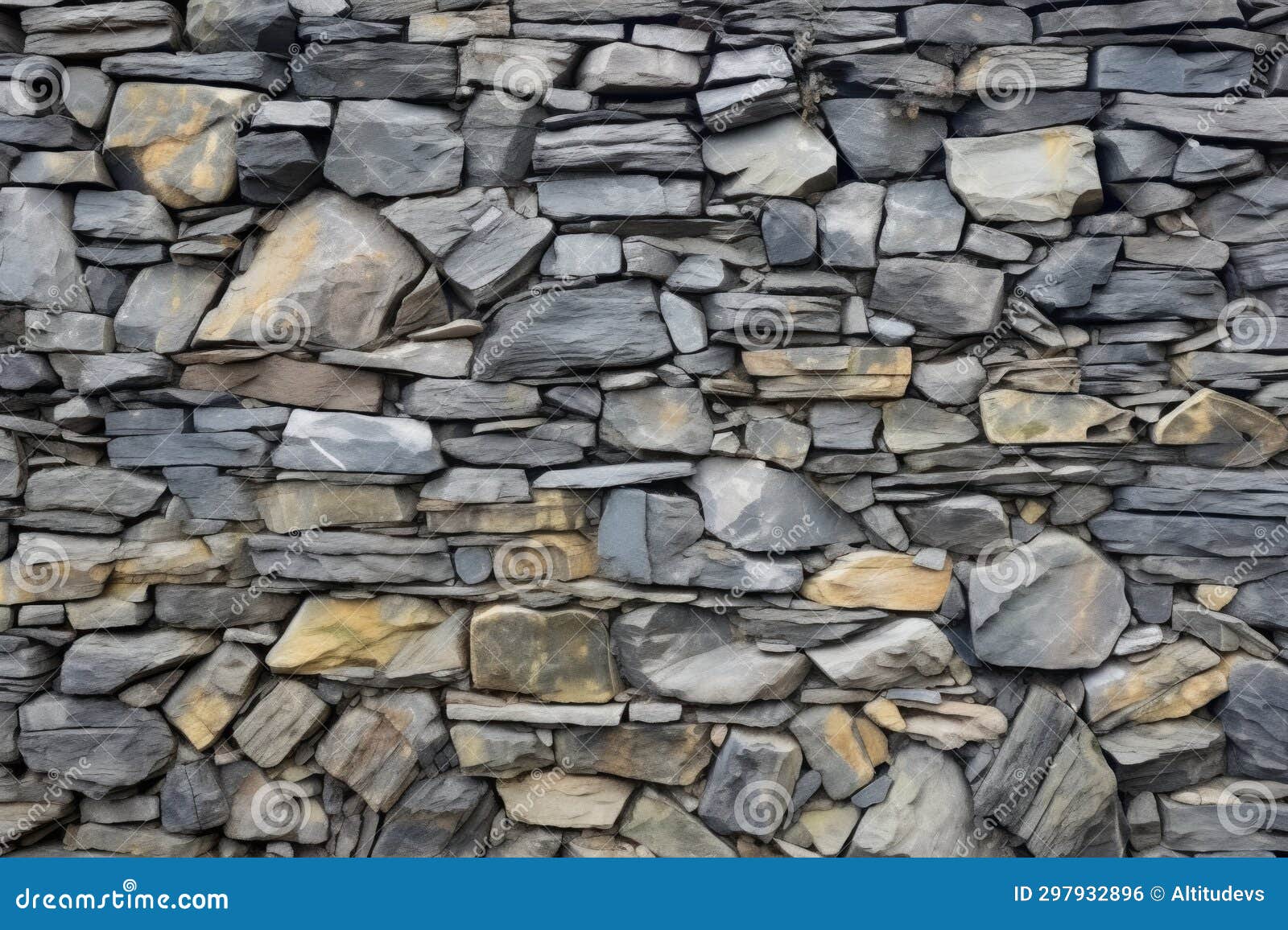 Raw and Unrefined Chunky Stone Wall Stock Photo - Image of construction ...