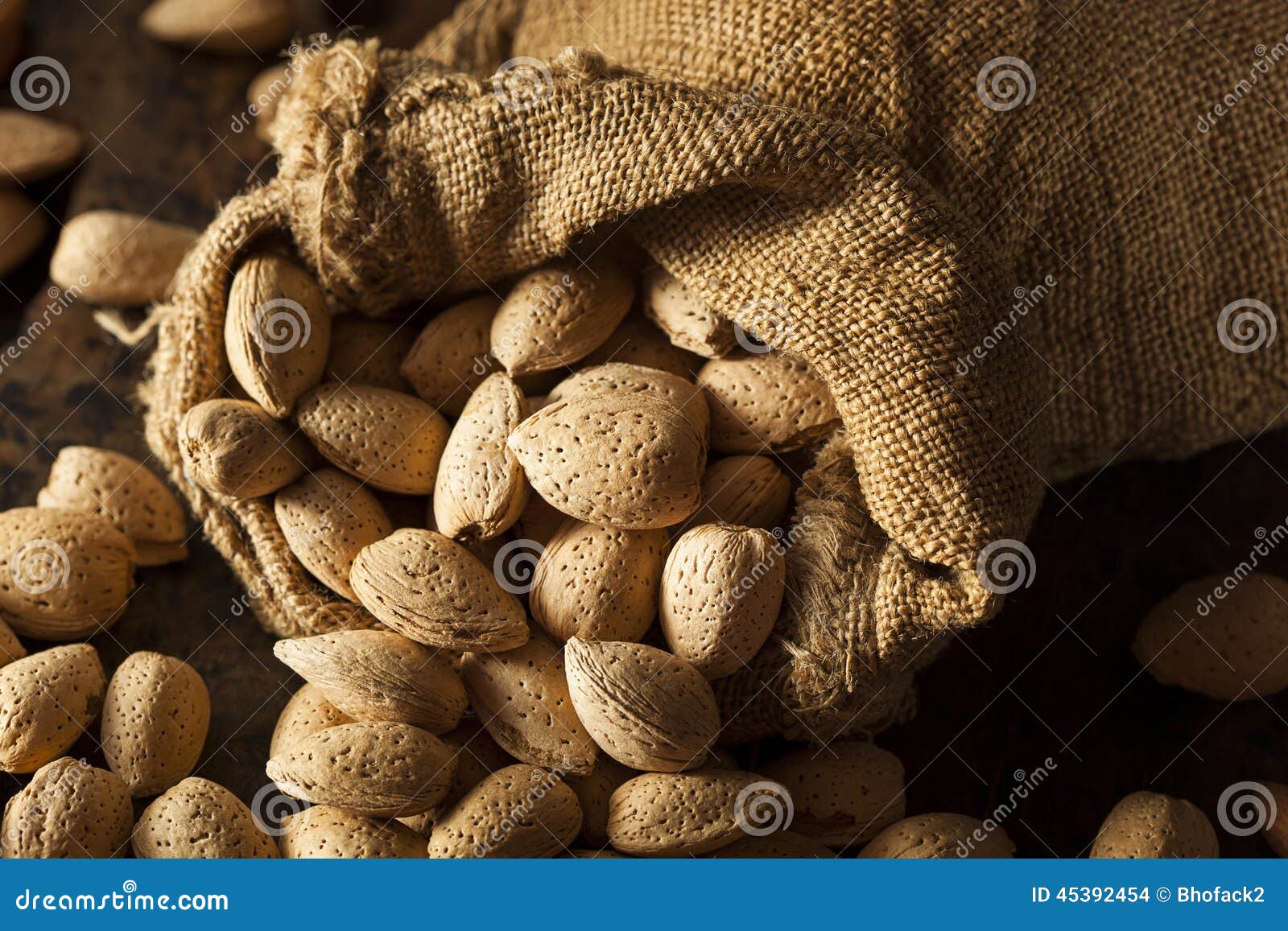 Raw Unshelled Organic Almonds Stock Photo - Image of unshelled, hard ...