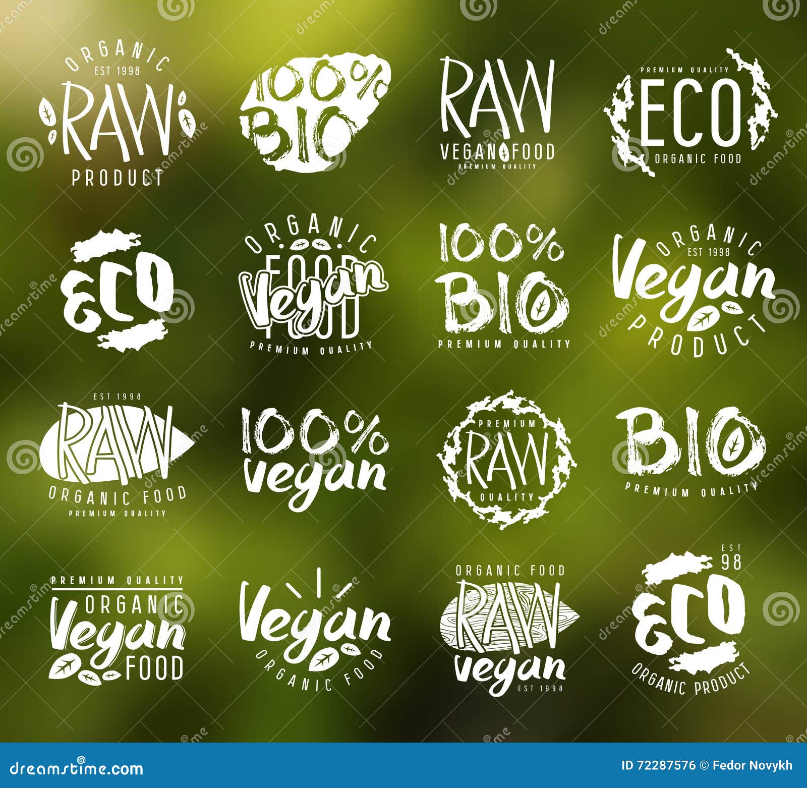 Raw Vegan Labels, Badges And Design Elements Stock Vector ...