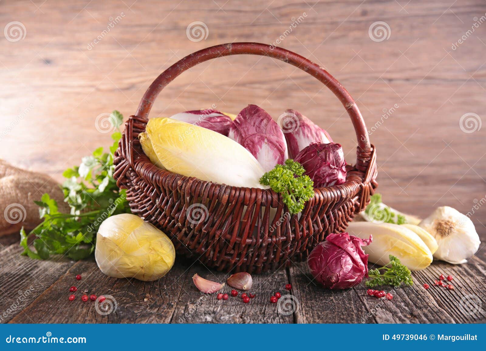 Raw vegetable, chicory stock photo. Image of basket, chicory - 49739046