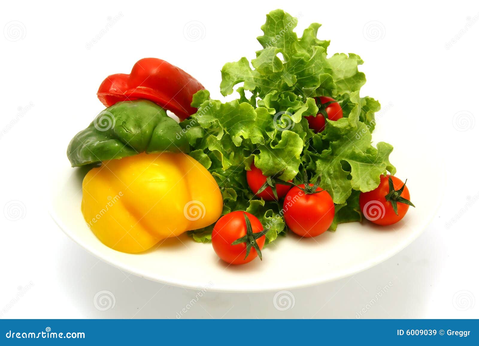 Raw Vegetables on Dish Isolated Over White Stock Image - Image of ...