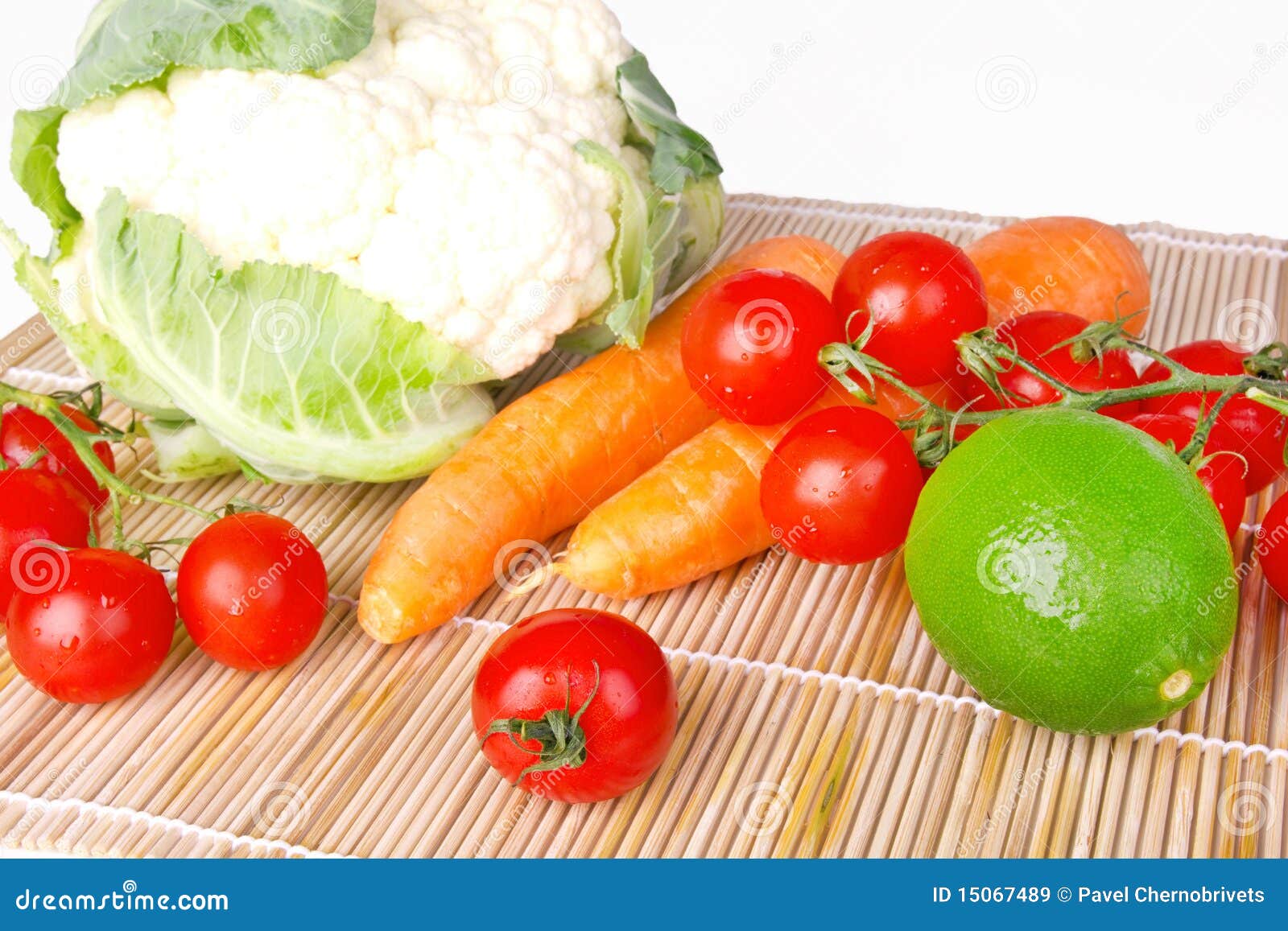Raw Vegetables on Wooden Mat Stock Image - Image of gourmet, green ...