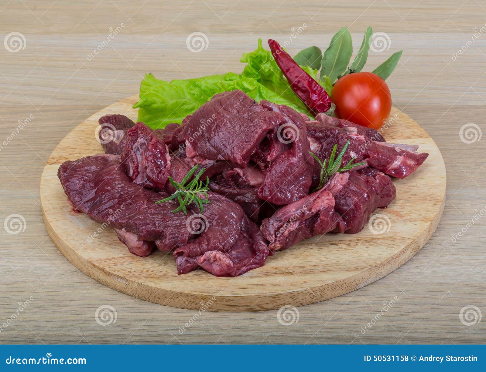 Raw venison stock photo. Image of prime, herbs, mutton - 50531158
