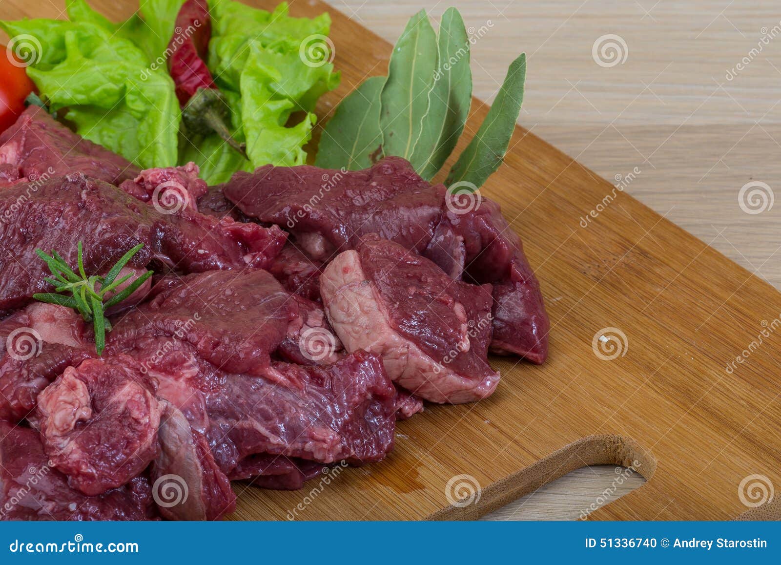 Raw venison stock photo. Image of spare, rosemary, venison - 51336740