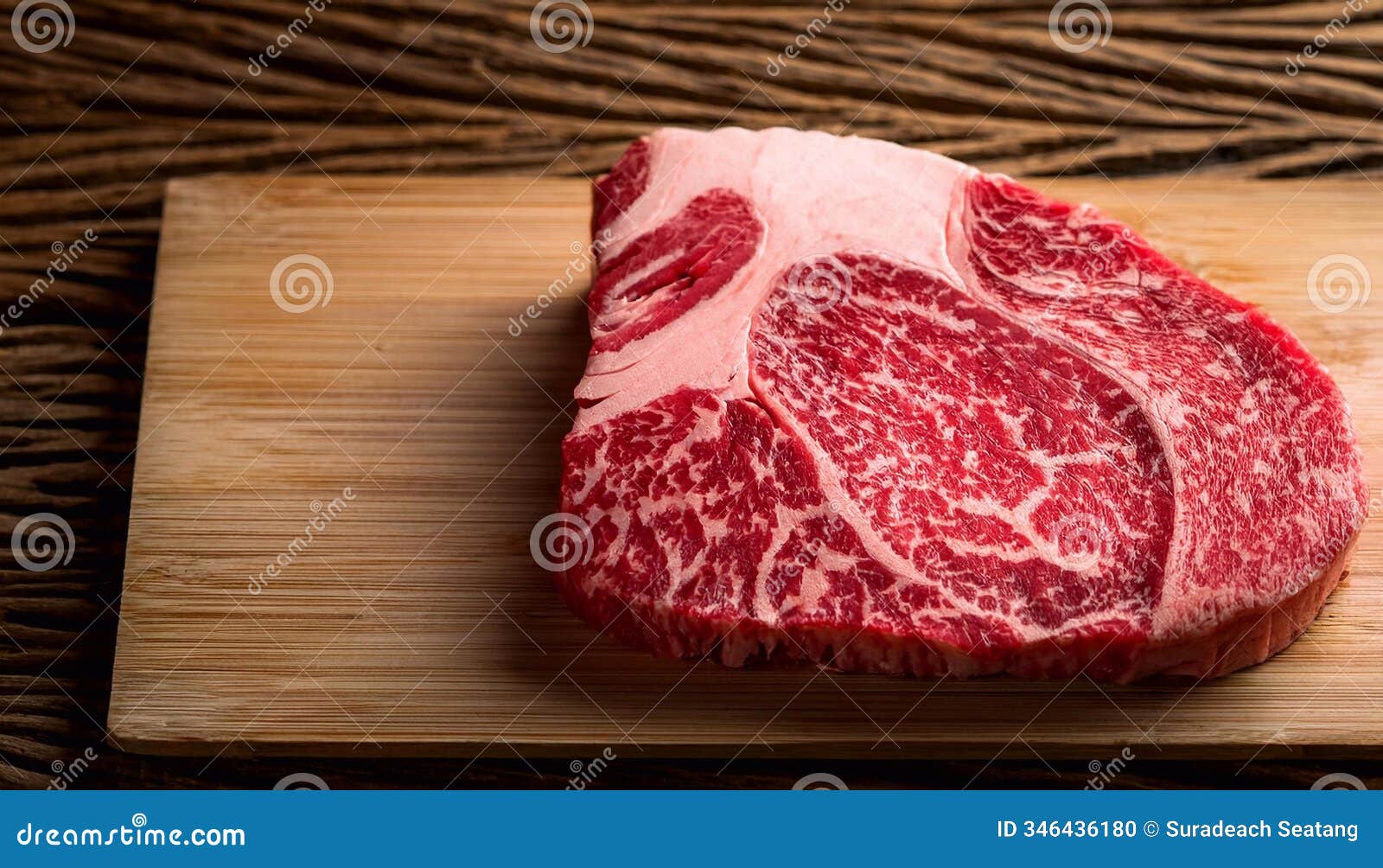 Uncooked Wagyu Steak, Wood Platter, Generative AI Royalty-Free Stock ...